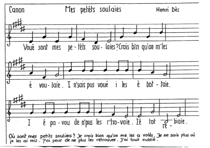 Mes petéts soulaies, Mes petits souliers, Henri Dès, canon - [Djasans]